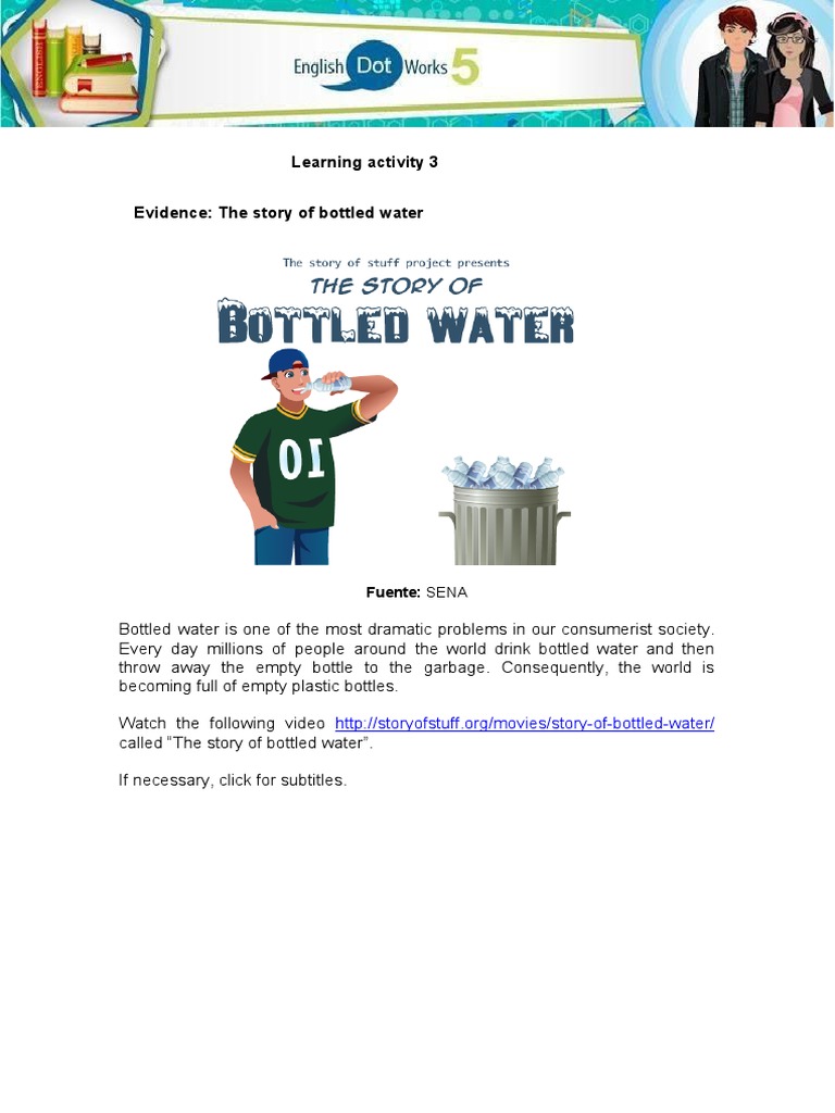 Learning Activity 3 Evidence: The Story of Bottled Water: Fuente | PDF ...