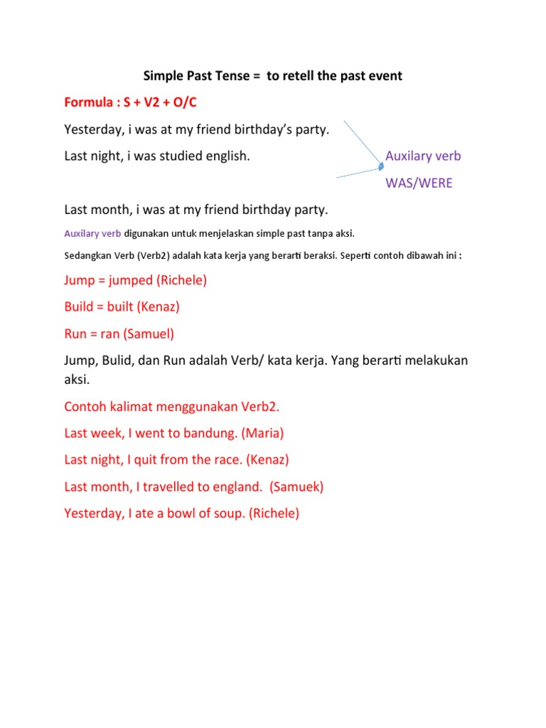 Simple Past Tense | PDF