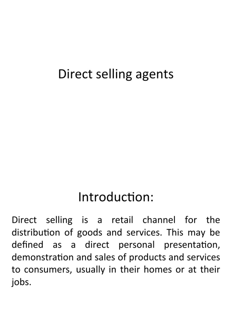 Direct Selling Agents | PDF