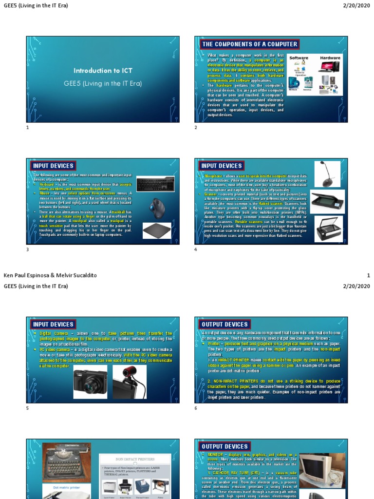 Introduction To ICT: GEE5 (Living in The IT Era) | PDF | Computer Data ...