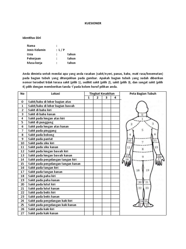 Kuesioner Nordic | PDF