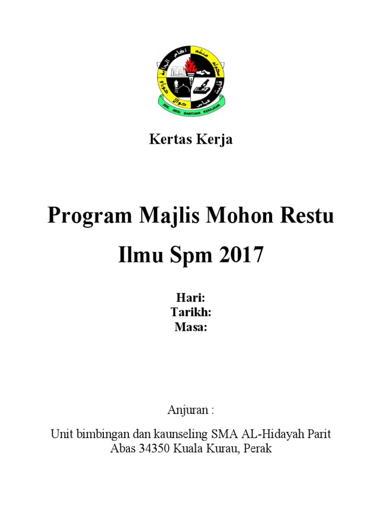 Kertas Kerja Majlis Restu Ilmu | PDF