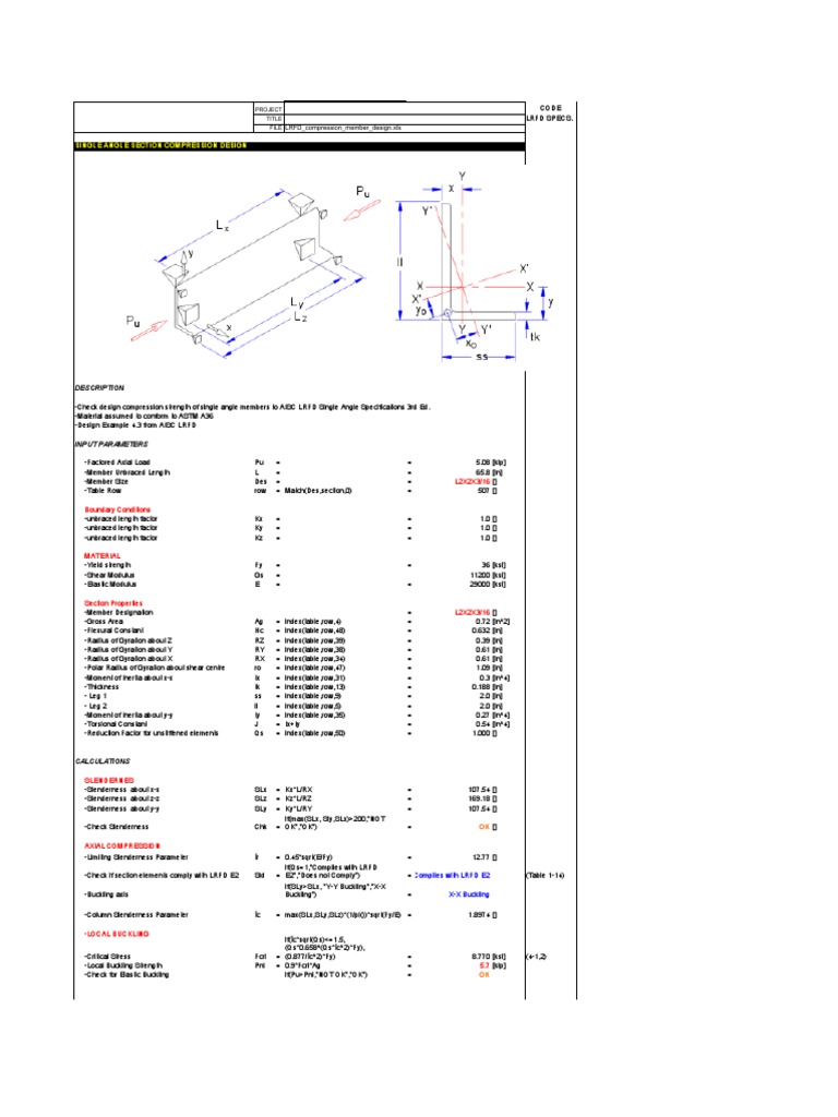 LRFD Compression Member Design | PDF | Strength Of Materials | Buckling