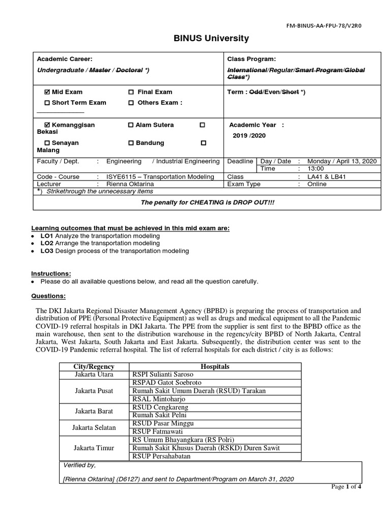 BINUS University: Undergraduate / Master / Doctoral ) International ...