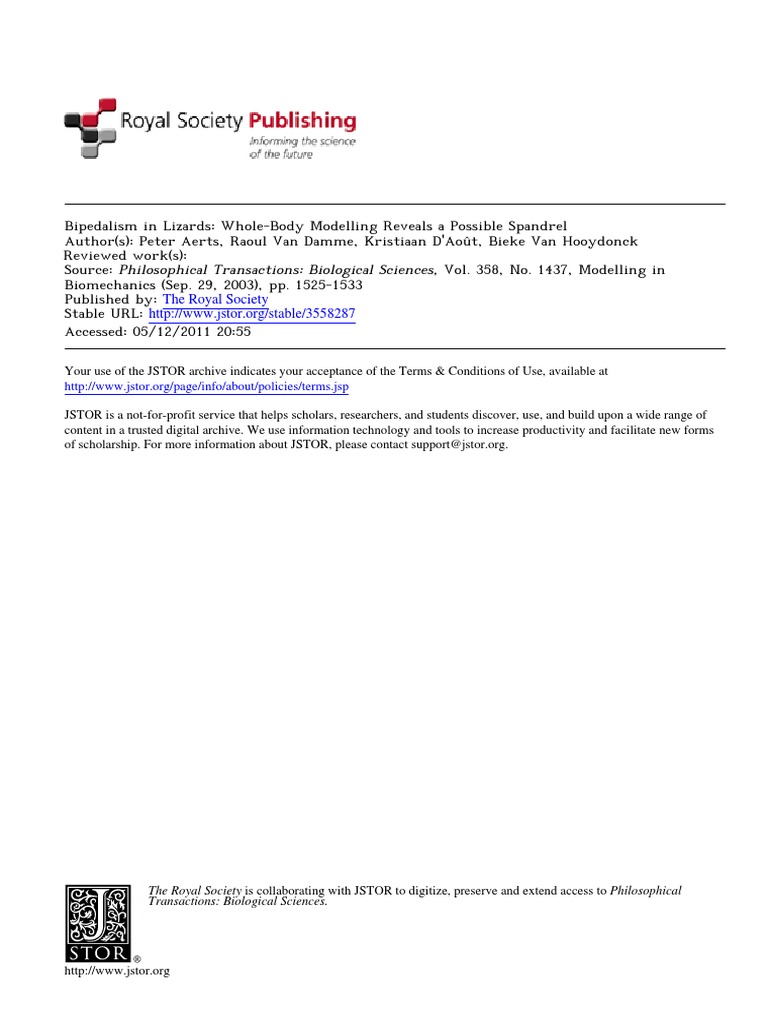 Bipedalism Lizards | PDF | Bipedalism | Force