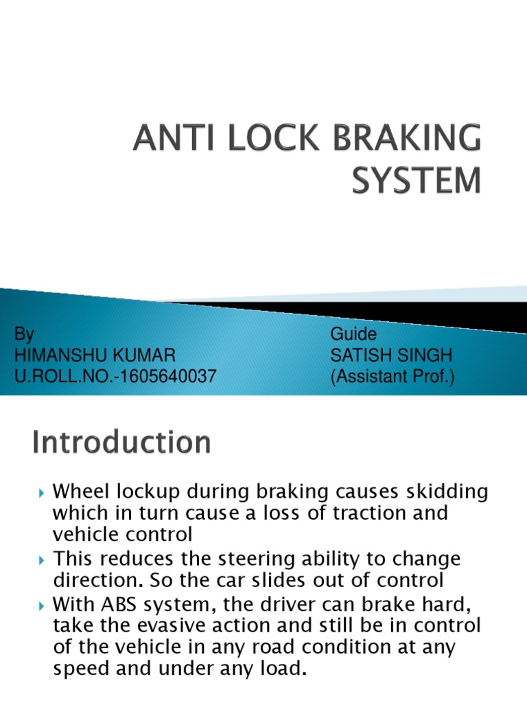 Antilock Braking System PDF | PDF | Anti Lock Braking System | Brake