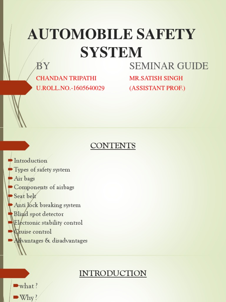 Automatic Safety System | PDF | Airbag | Anti Lock Braking System