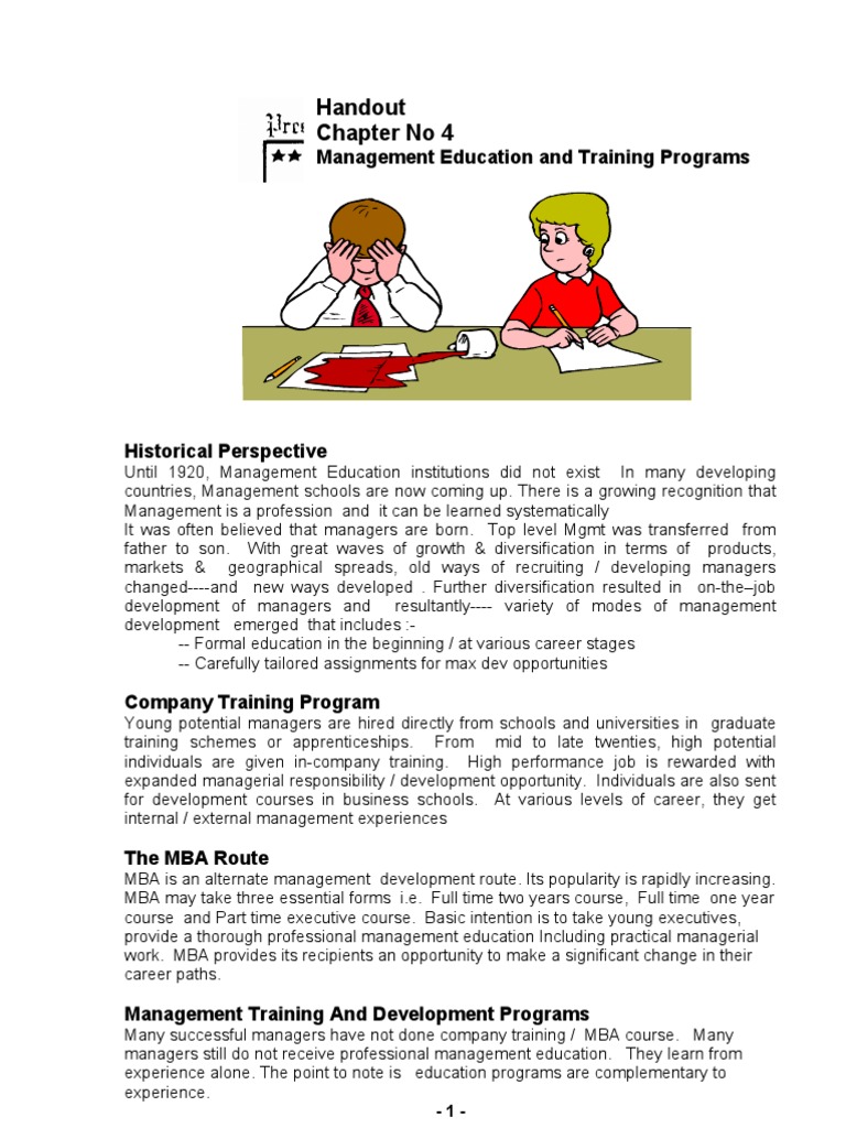 Handout Chapter No 4: Management Education and Training Programs | PDF ...