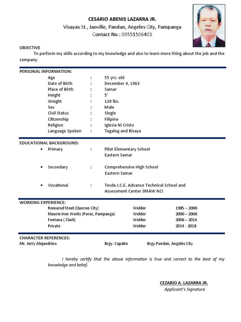 rESUME FORMAT 4