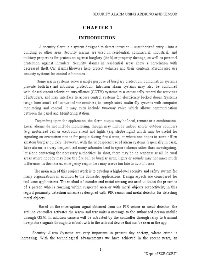 Security Alarm Using Ardiuno and Sensor | PDF | Security Alarm | Arduino