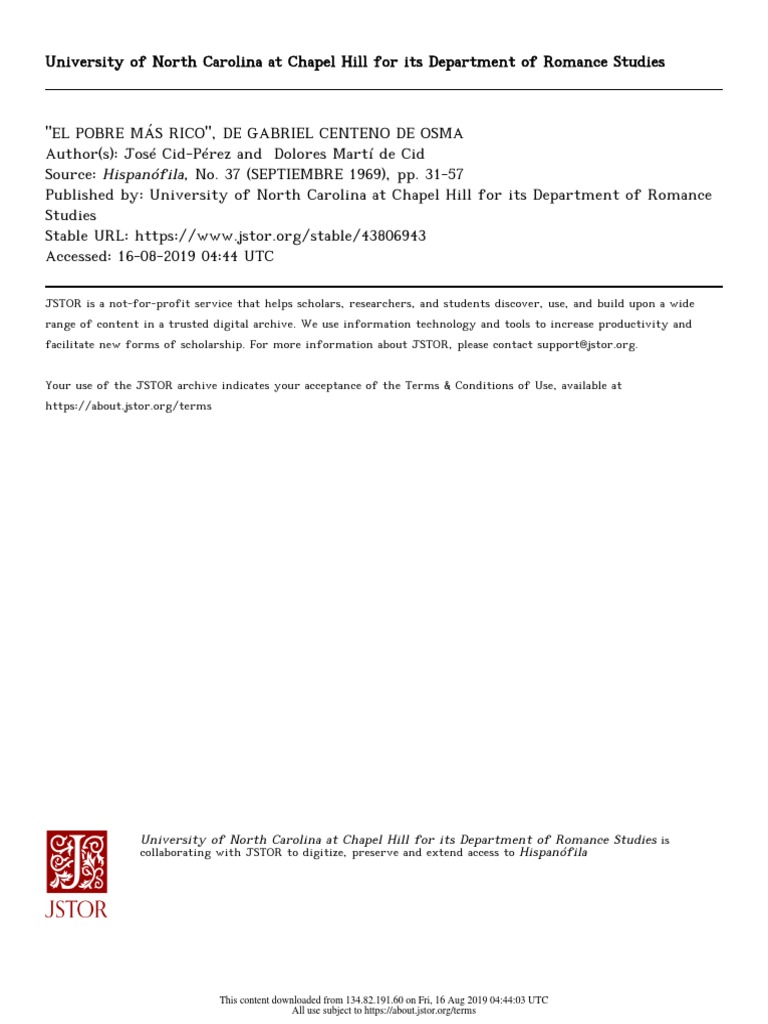 "El Pobre Más Rico", de Gabriel Centeno de Osma | PDF | María, madre de ...