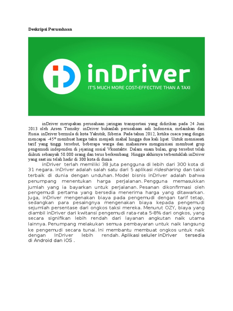 TUGAS BMC Indriver | PDF