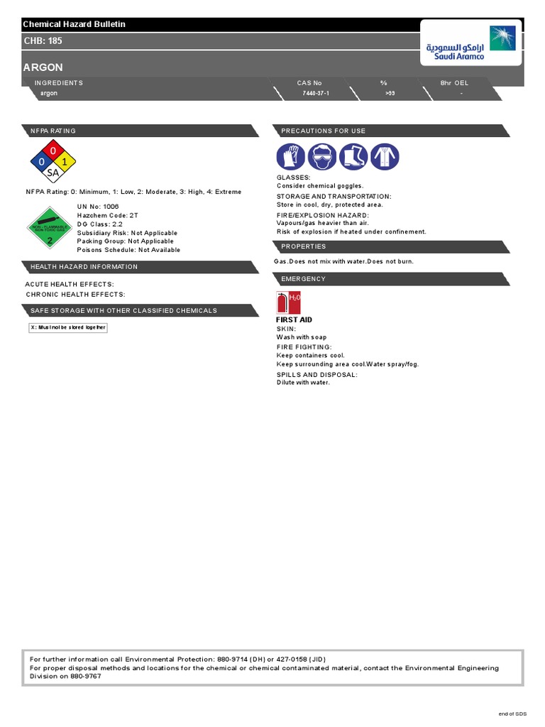 185 - ENG - PDF - CHB ARGON PDF | PDF | Hazards | Water