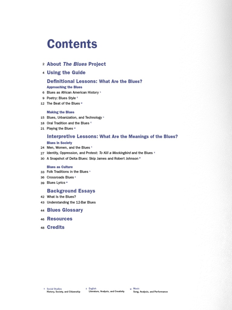 About The Blues Project Using The Guide Definitional Lessons | PDF ...