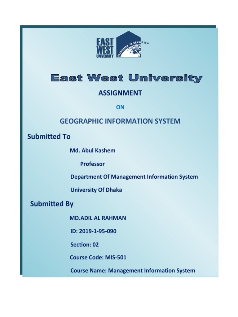 Assignment: Geographic Information System | PDF | Geographic ...