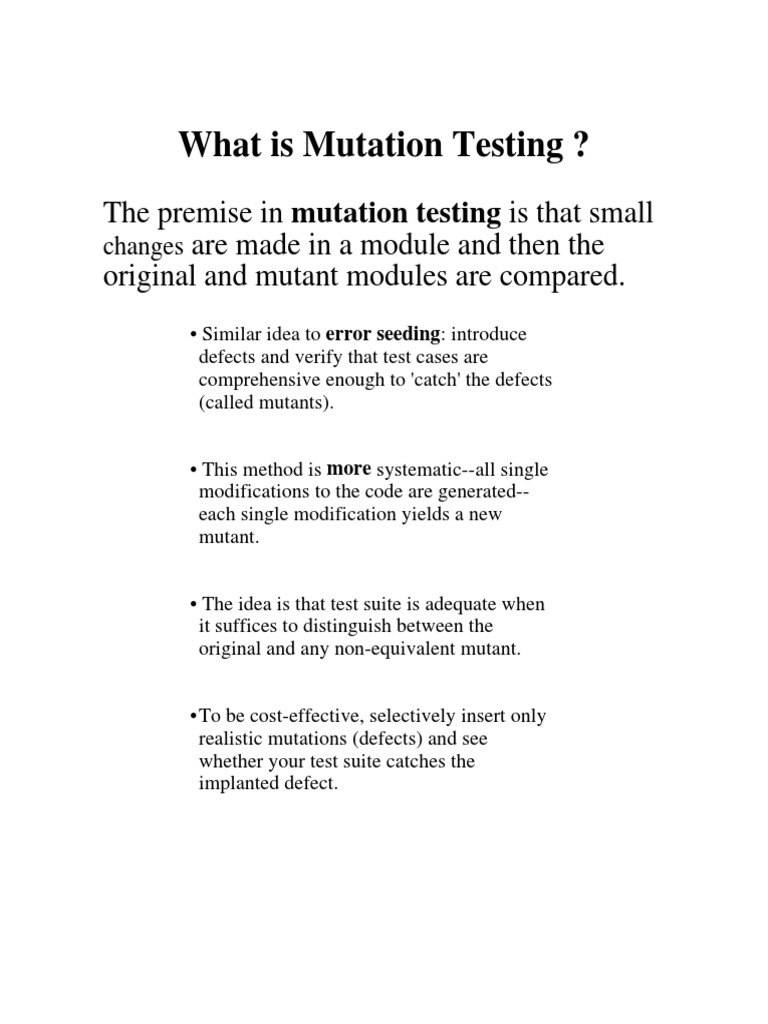 What Is Mutation Testing Pdf Hypothesis Cognitive Science