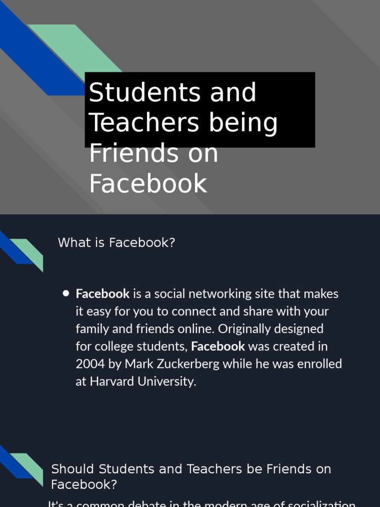 Students and Teachers Being Friends On Facebook | PDF