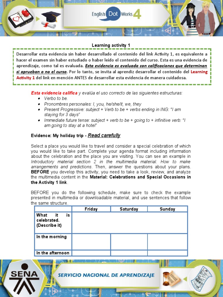 Holiday Trip Planning Activity Guide | PDF | Syntax | Morphology