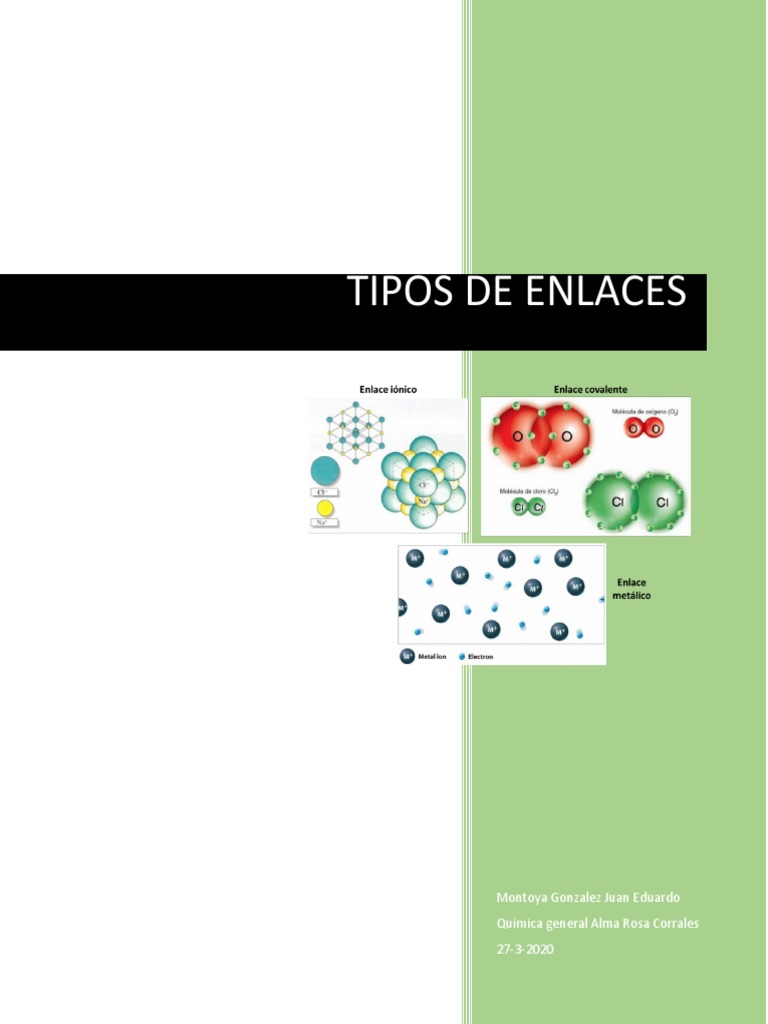 Tipos de Enlaces | Descargar gratis PDF | Enlace químico | Cloruro de sodio