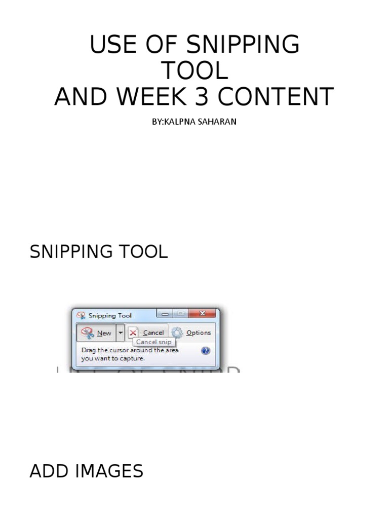 Use of Snipping Tool | PDF