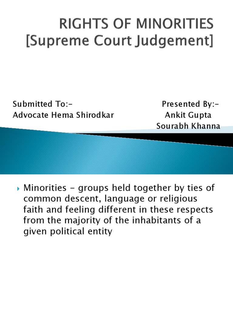 The Constitutional Rights of Minorities to Establish and Administer ...