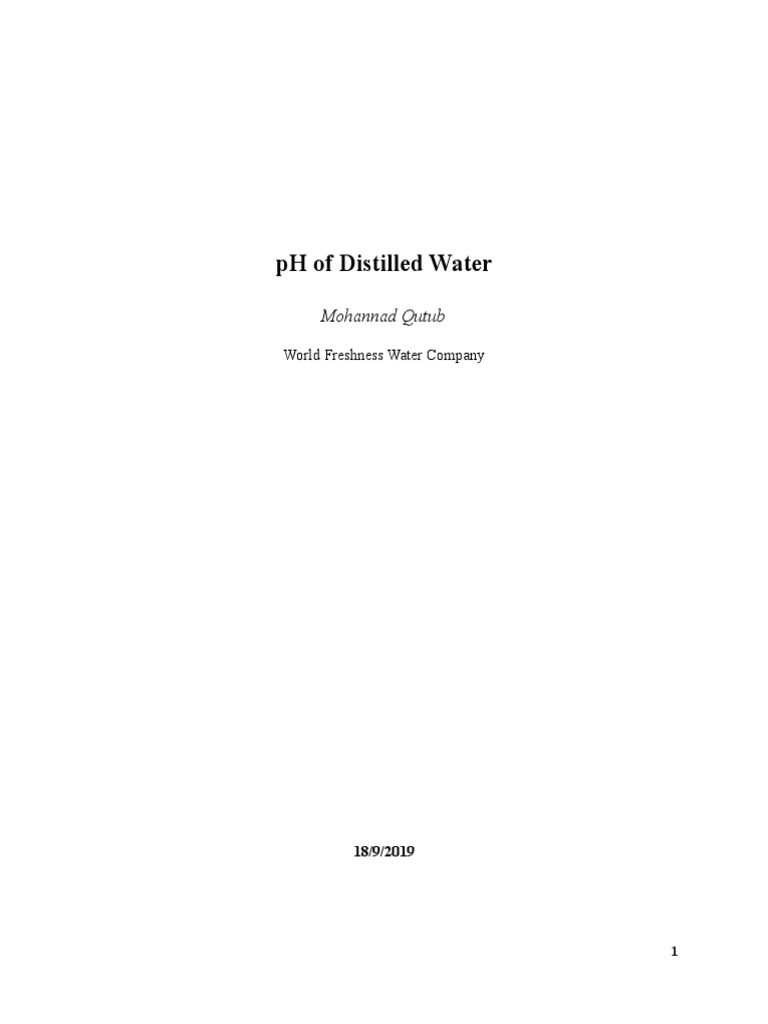 PH of Distilled Water | PDF | Ph | Carbon Dioxide