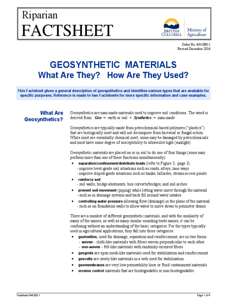 Understanding Geosynthetic Materials | PDF | Materials | Building ...