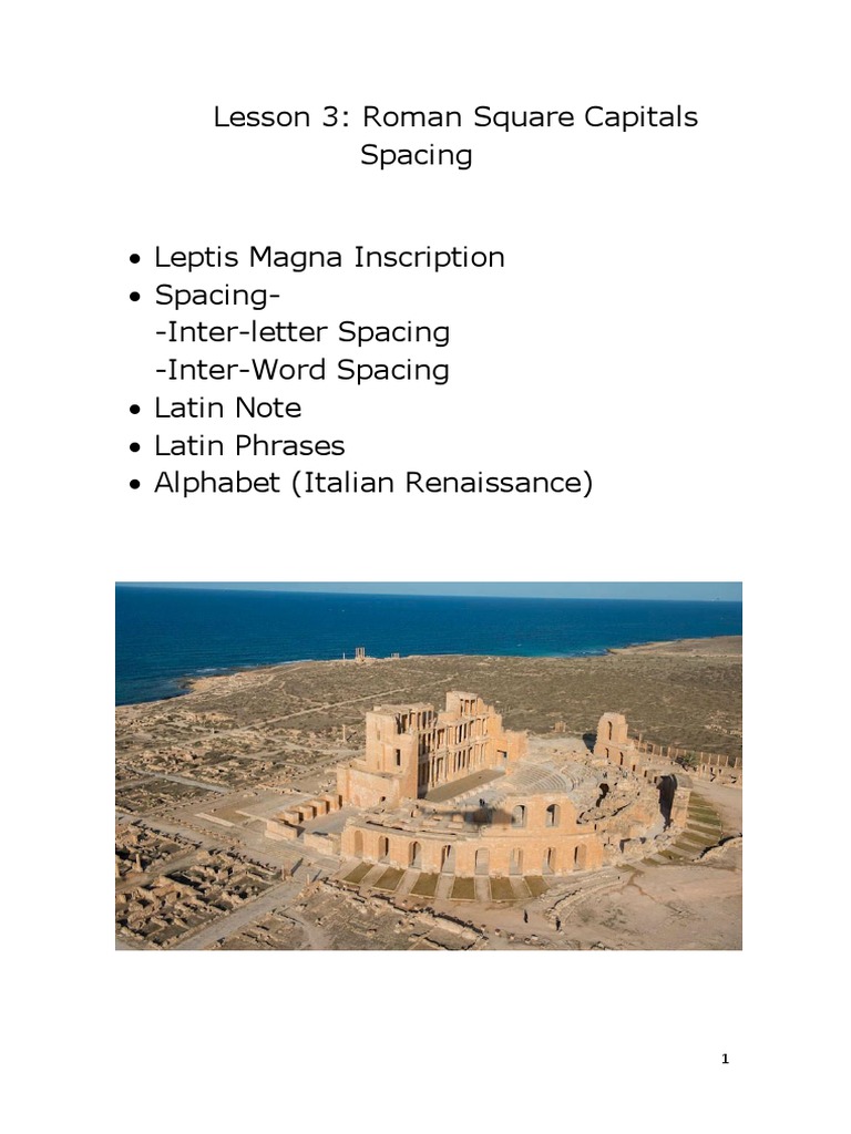 ROMAN SQUARE CAPITALS Spacing | PDF