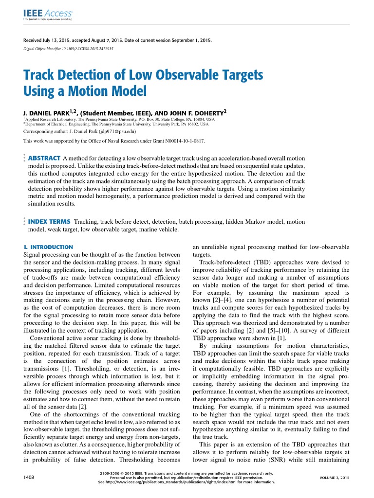 Detection of Low Observable Targets Using an Acceleration-Based Motion Model and Batch ...