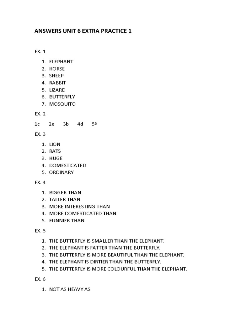 Answers Unit 6 Extra Practice 1 | PDF