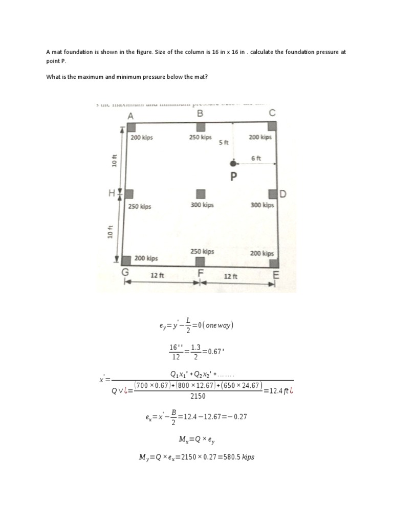 A Mat Foundation Is Shown in The Figure | PDF | Deep Foundation ...