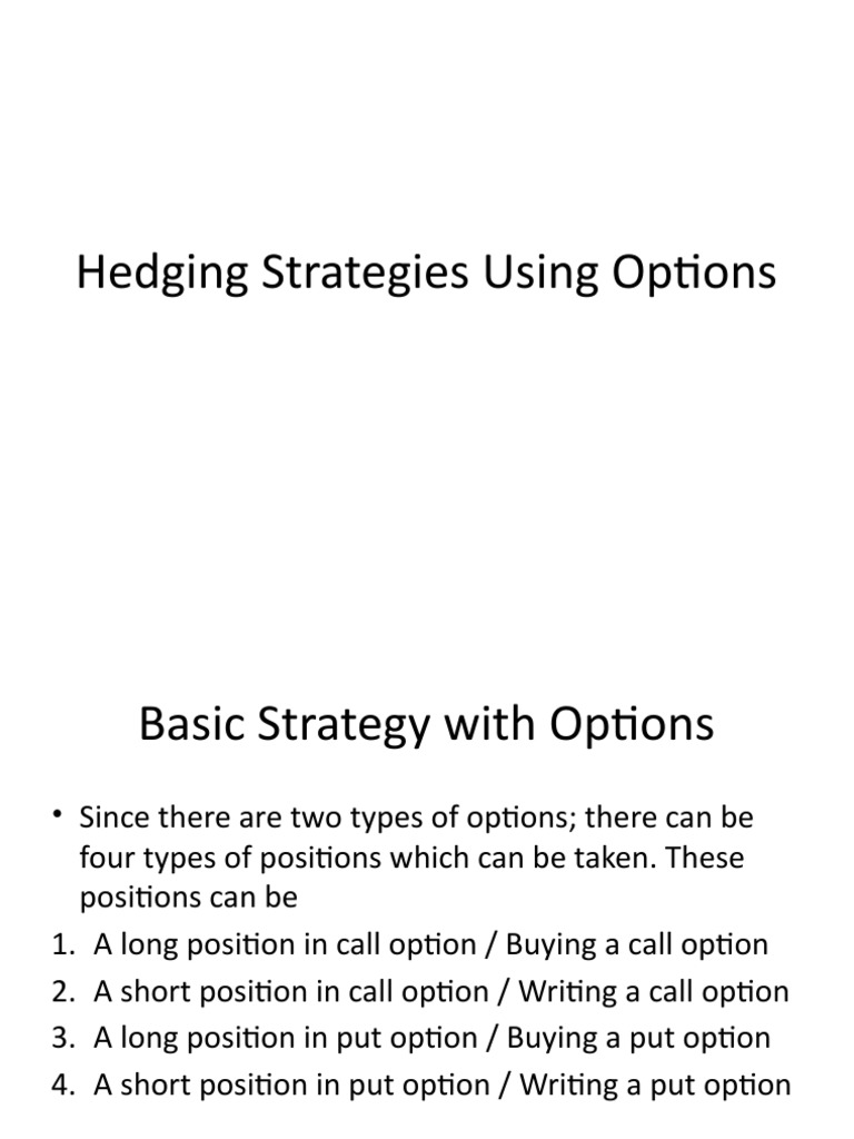 Options Hedging Strategies Explained | PDF | Option (Finance) | Put Option