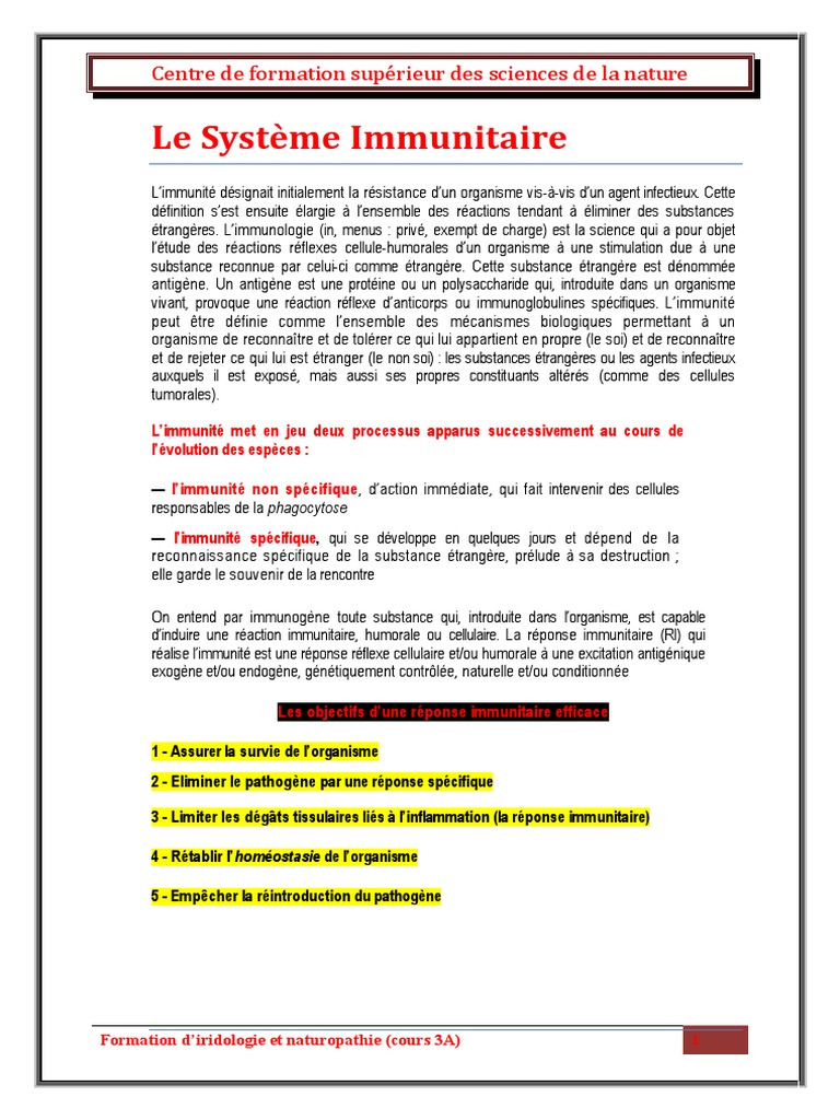 Le Système Immunitaire | PDF | Système immunitaire | Globule blanc
