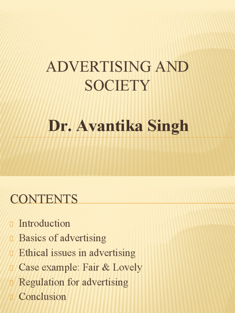 Advertising's Impact on Society: An Analysis of Ethical Issues ...