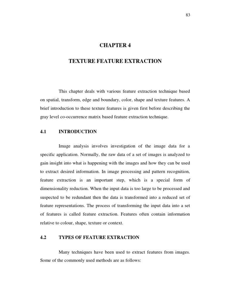 Texture Feature Extraction Techniques | PDF | Computer Vision | Multidimensional Signal Processing