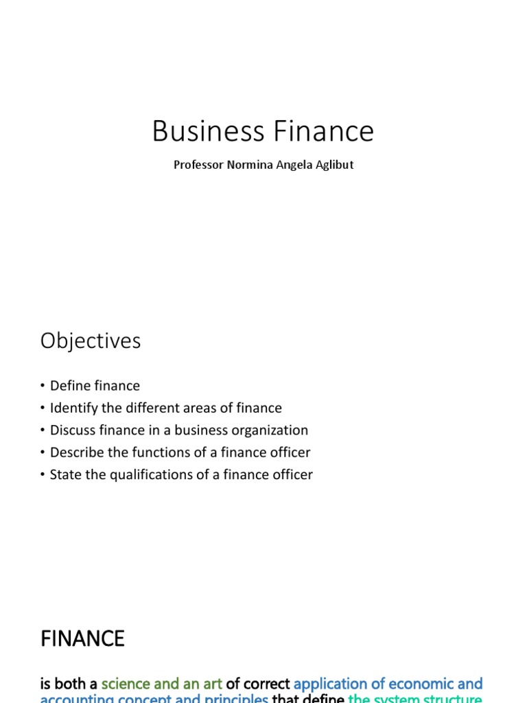 Finance 1 Understanding Finance | PDF | Investing | Money