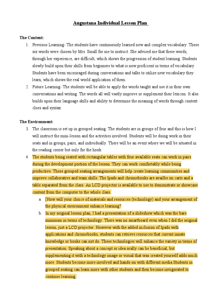 Lesson Plan Vocab | PDF | Vocabulary | Word