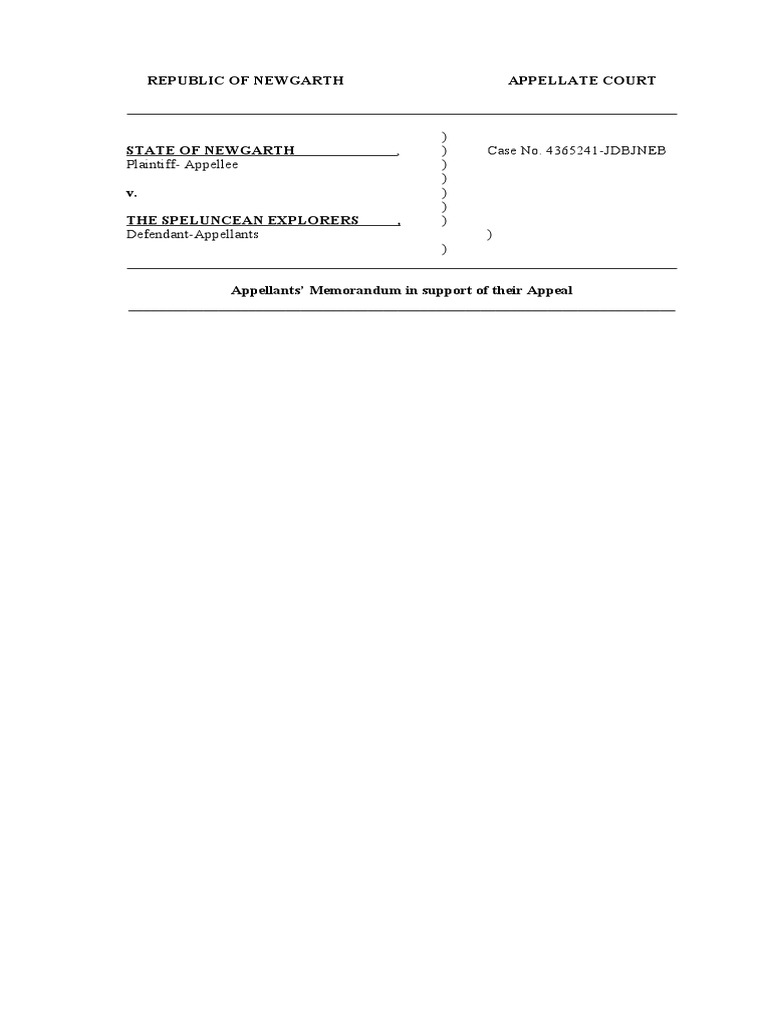Newgarth Appellate Court Appeal Memo | PDF | Law