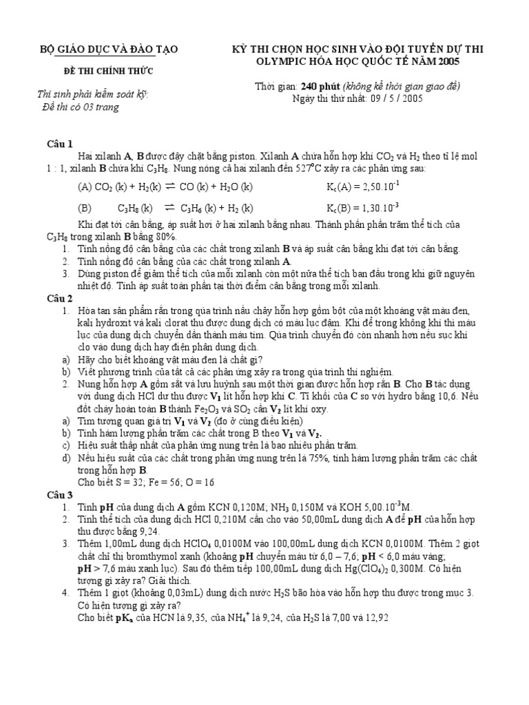Đề - QG2 2005 VC | PDF