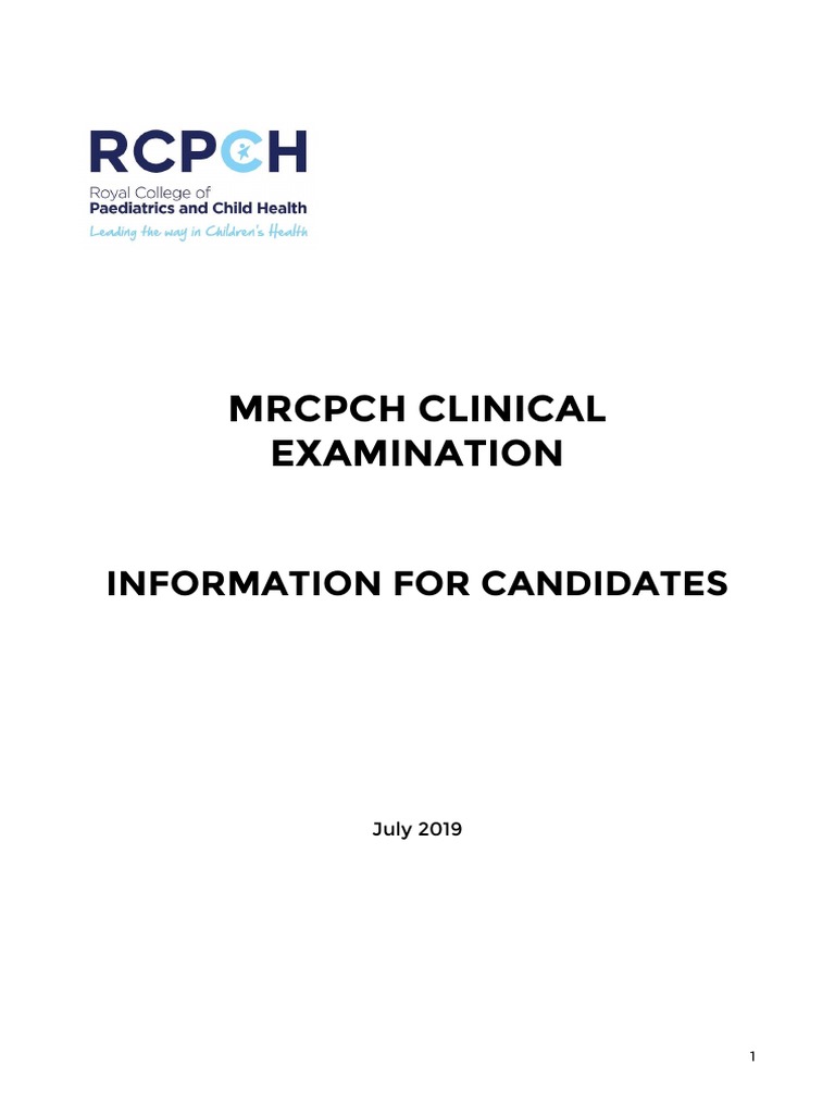 MRCPCH Clinical Exam Information For Candidates July 2019 | PDF ...