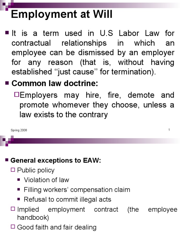 Understanding Employment-at-Will Doctrine | PDF | Employment | Justice