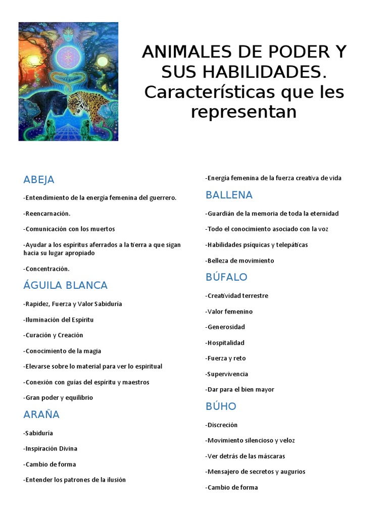 Animales de Poder y Sus Habilidades | PDF | Alma | Religión y creencia