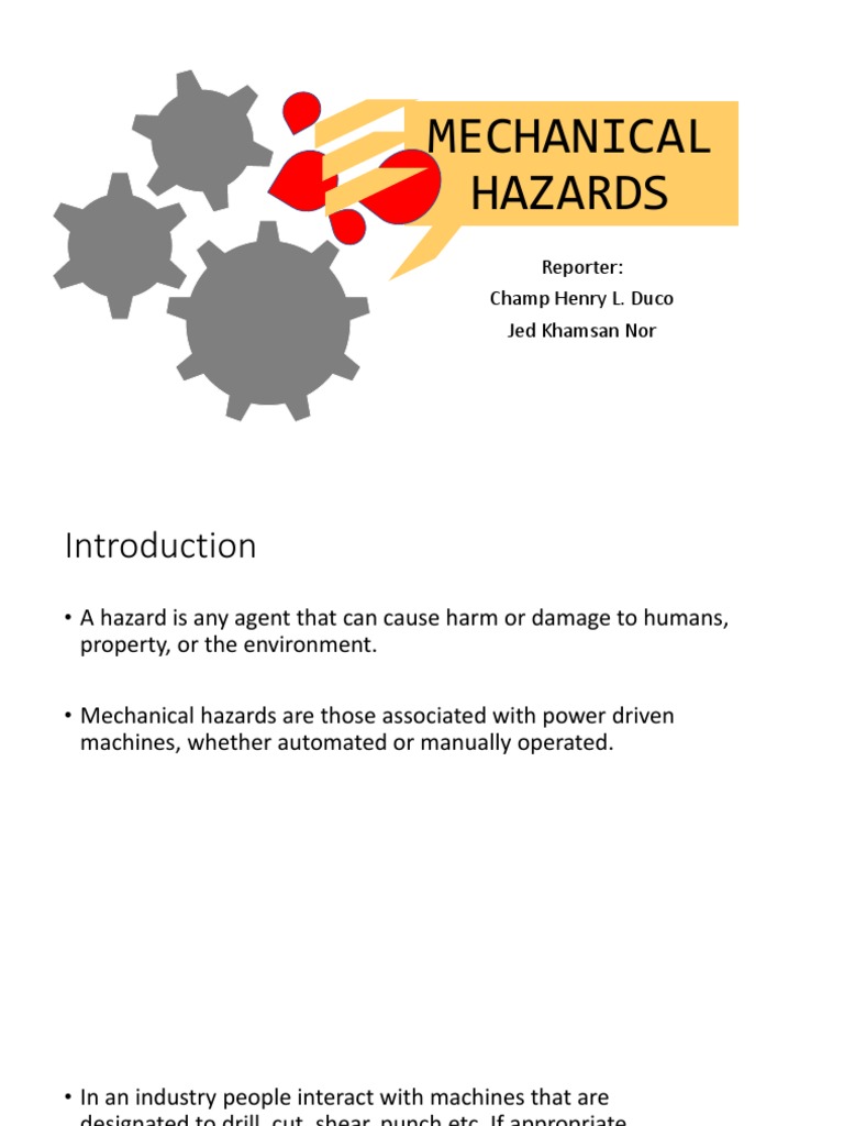 Mechanical Hazards & Safety Guide | PDF | Machines | Deformation ...