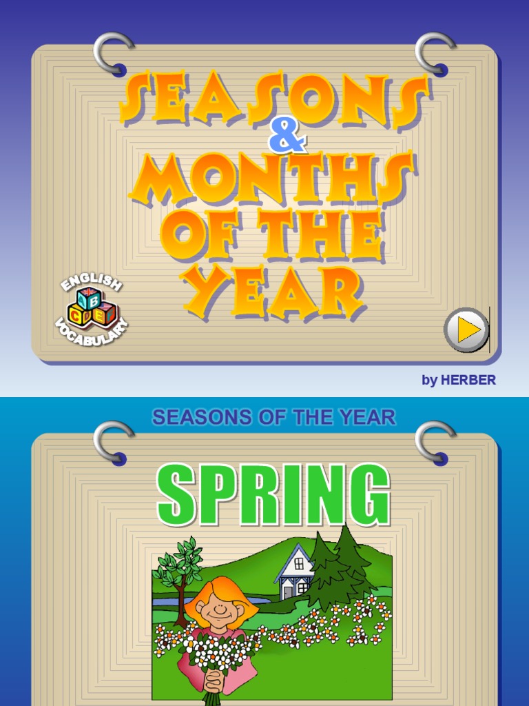 Seasons and Months PPT Flashcards Picture Description Exercises Picture ...