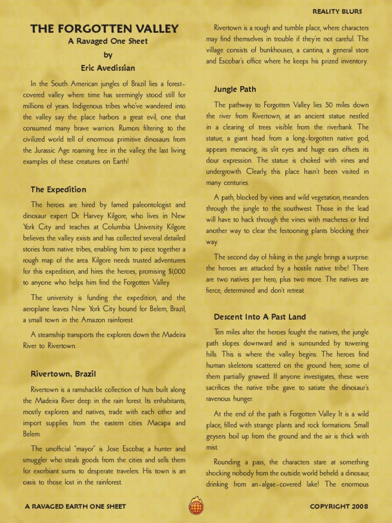 Ravaged Earth The Forgotten Valley | PDF | Tyrannosaurus | Nature