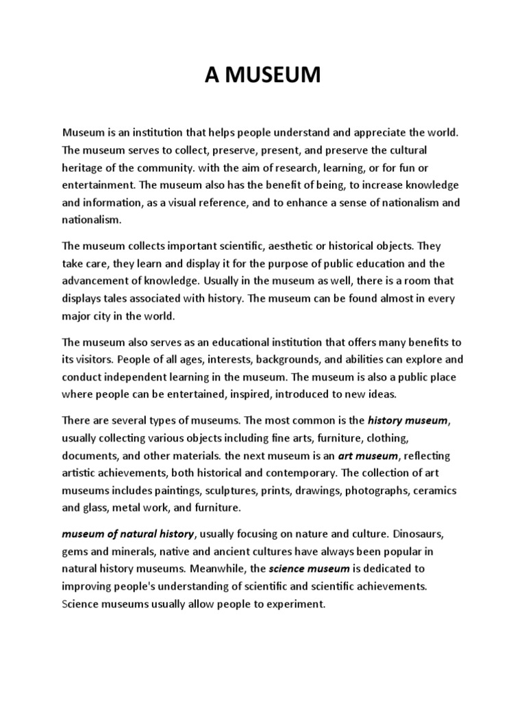 The Role and Benefits of Museums in Society | PDF