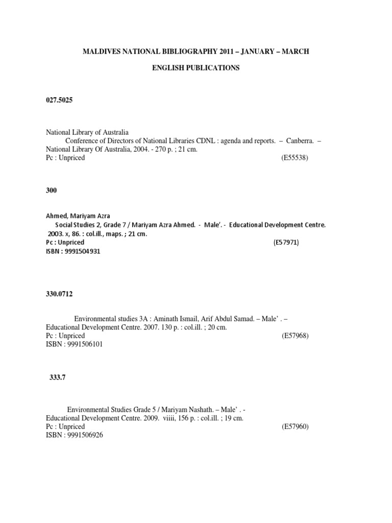 National Bibliography 2011 English Titles | PDF | South Asia | Economies