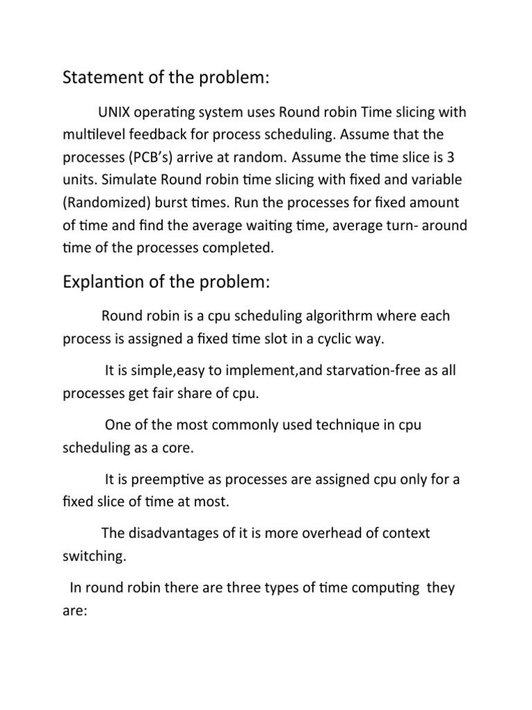 Round Robin | PDF | Scheduling (Computing) | Operating System Technology