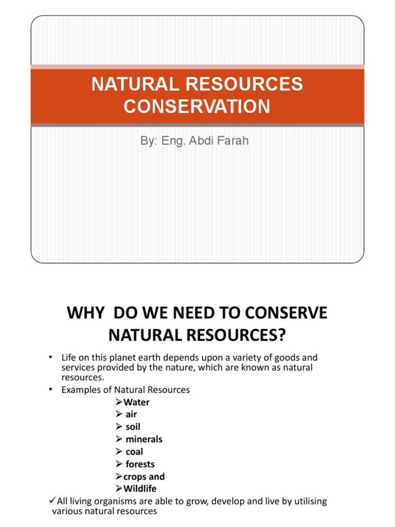 Importance of Natural Resource Conservation | PDF | Resource ...