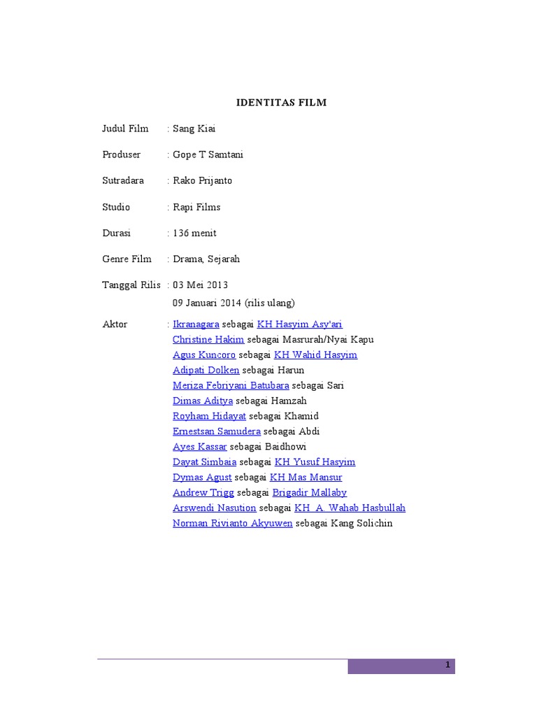 Resensi Film Sang Kiai | PDF